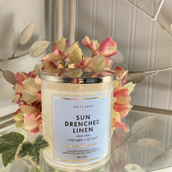 Bath & Body Works | Accents | Bath Body Works Sun Drenched Linen Single Wick Scented Candle 7 Oz ...